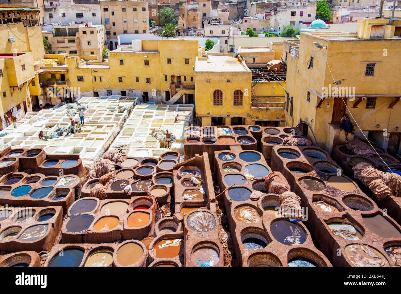 Chouara Tannery in Fez, Morocco, the largest tannery in the city and ...