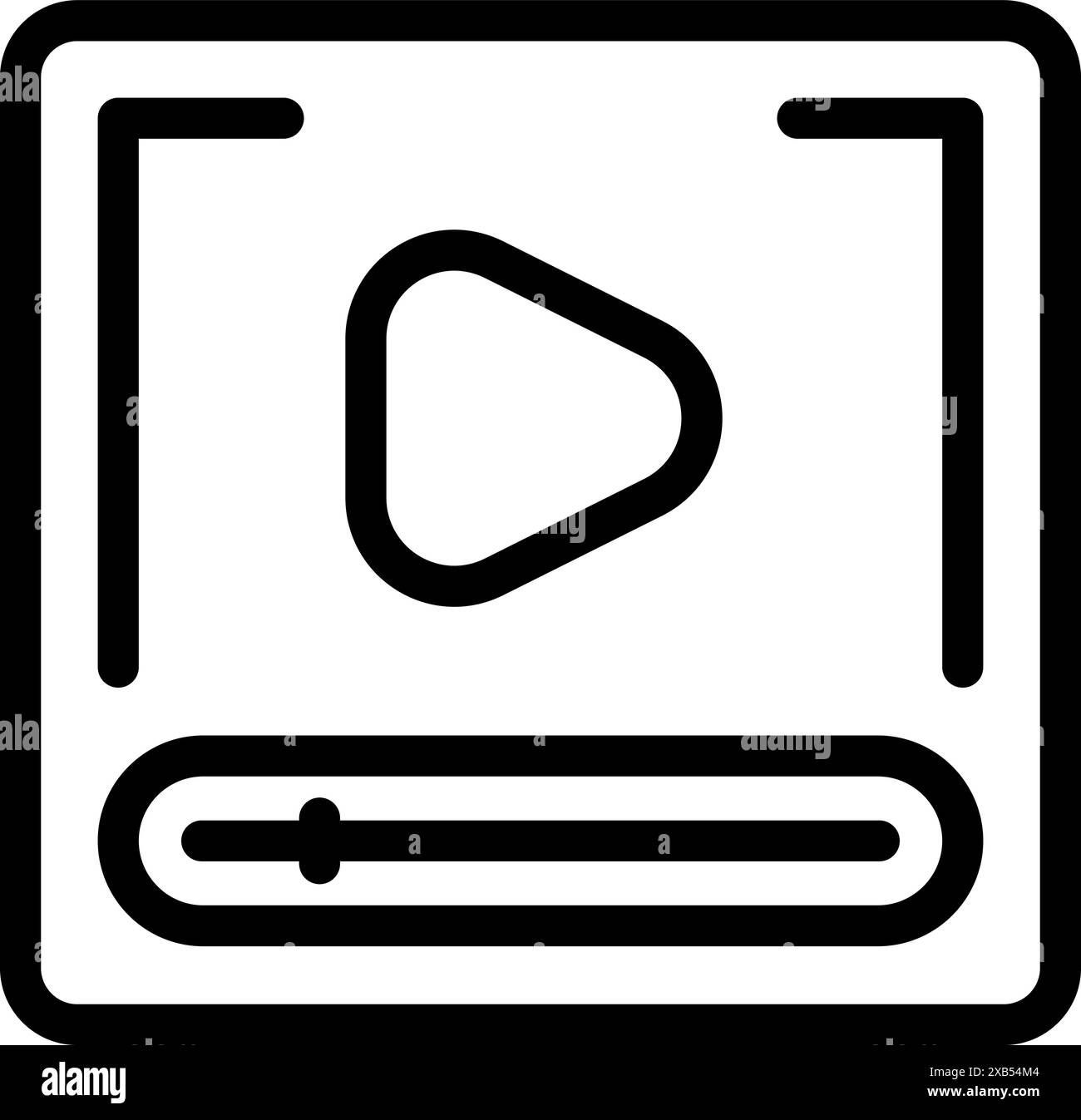 Simple video player interface is showing a play button and a progress bar, providing users with ...