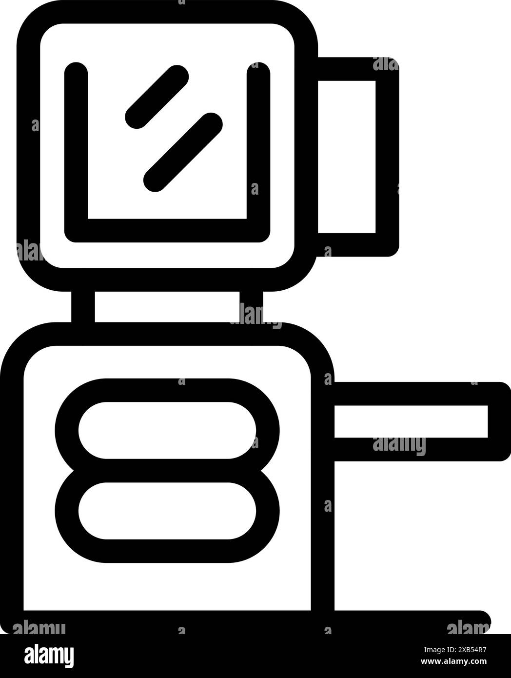 Line art icon of a water purifier, highlighting its role in providing ...