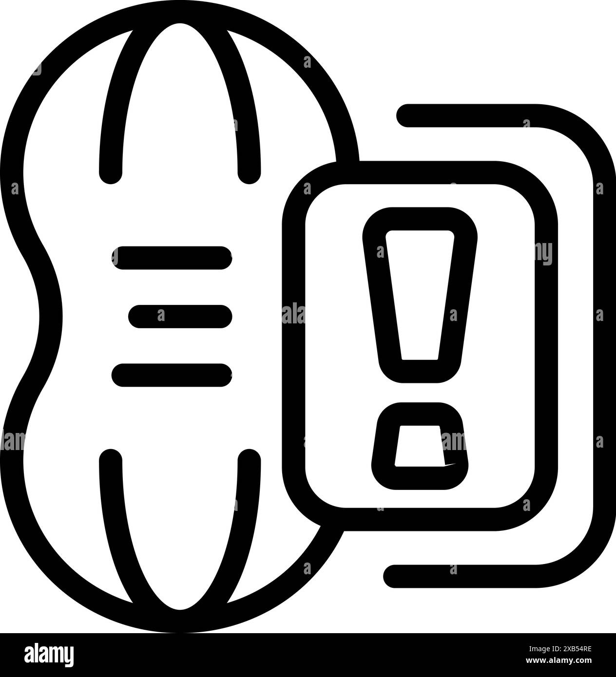 Peanut with an allergy alert sign is warning about the potential ...