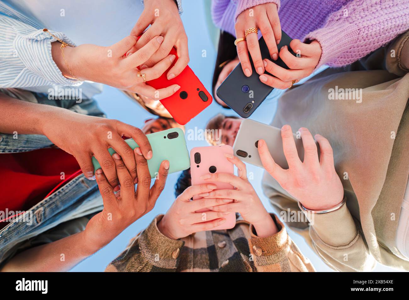 Low angle view multiracial group hi-res stock photography and images ...
