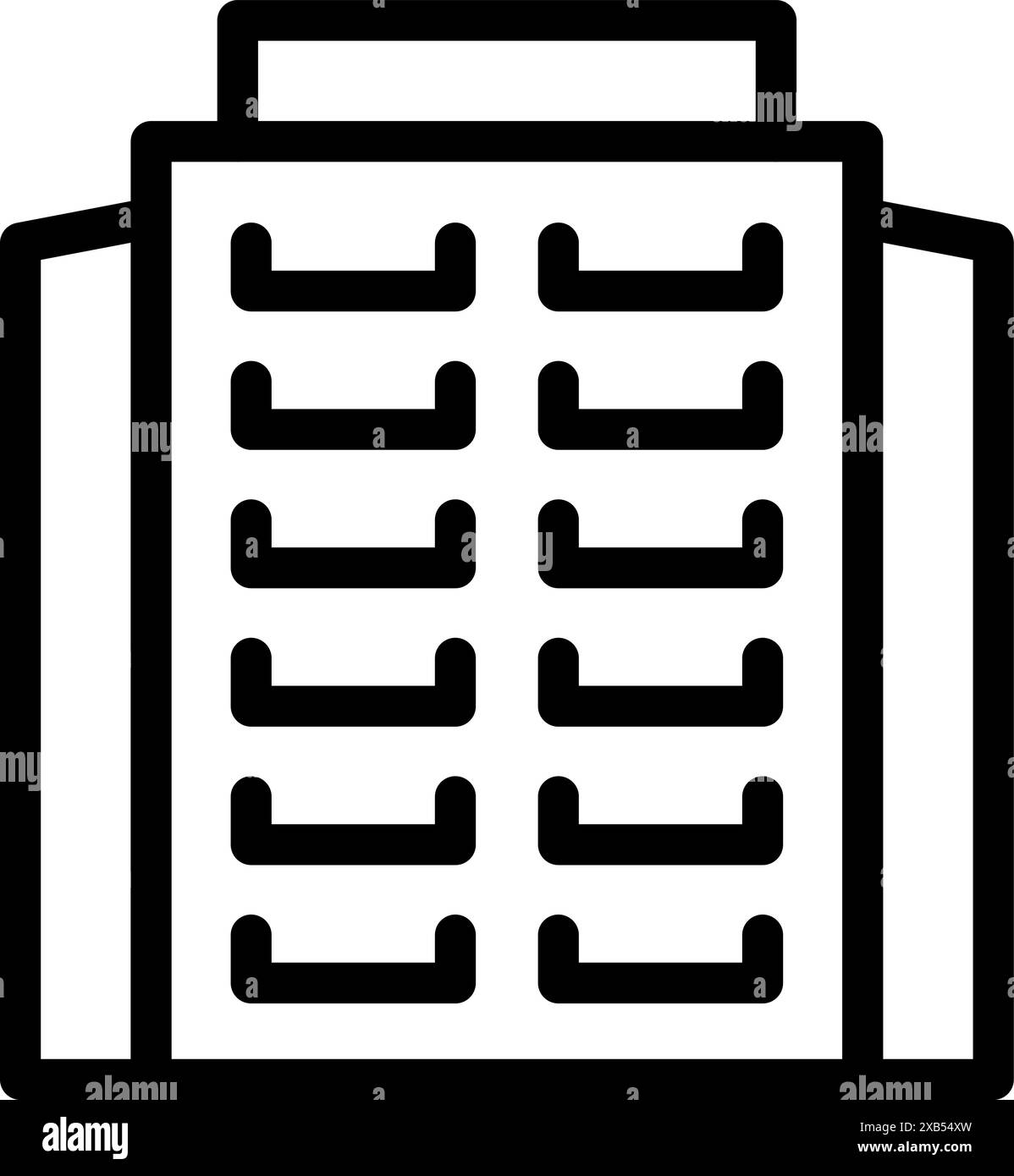 Simple line drawing of an office building representing concepts like ...