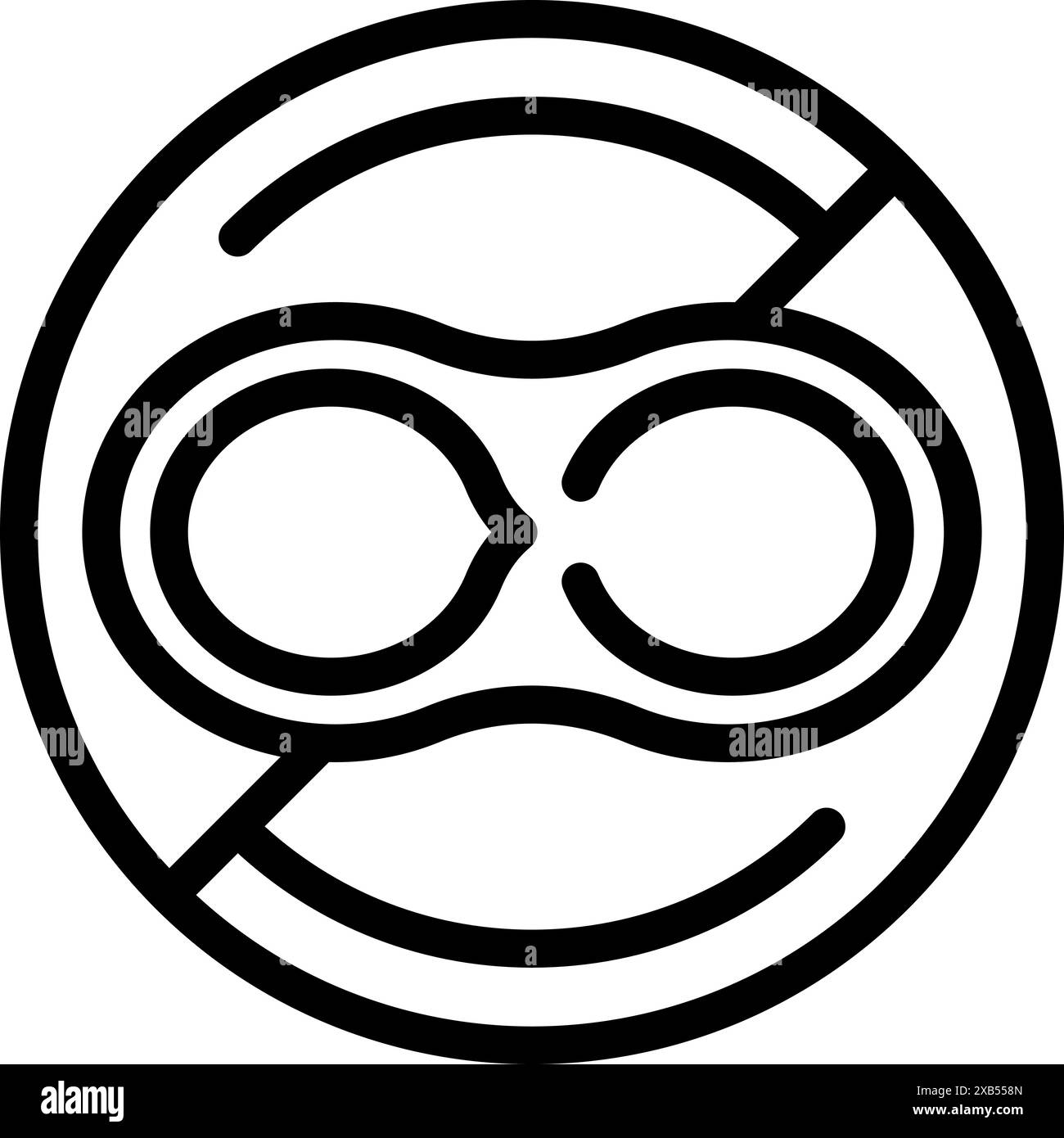 Simple line art of the infinity symbol being crossed out representing ... Simple line art of the infinity symbol being crossed out representing ...