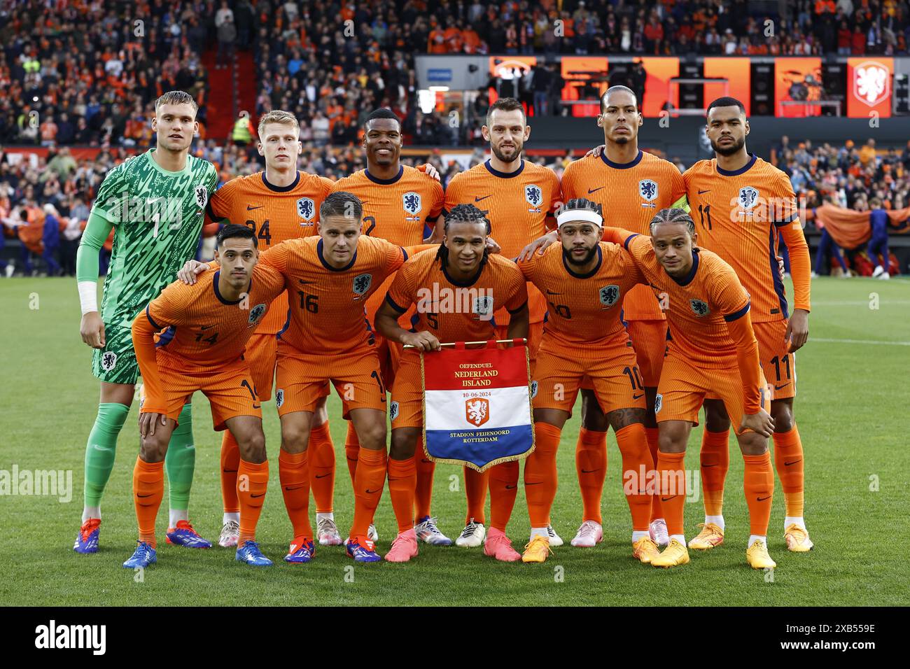 Rotterdam, Netherlands. 10th June, 2024. ROTTERDAM - (Top row l-r) Holland goalkeeper Bart ...