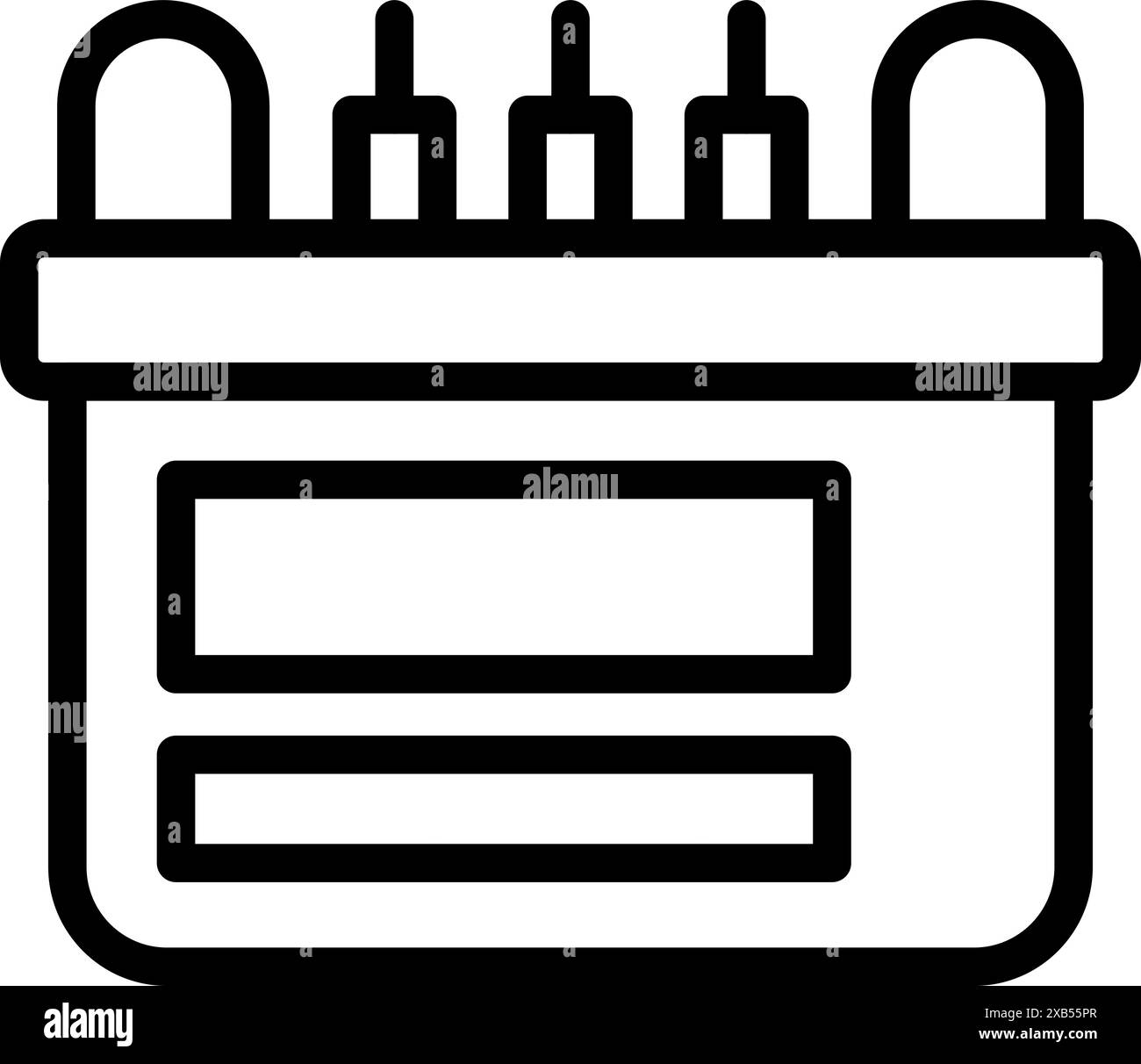 Simple line icon depicting a car battery, essential for starting the ...