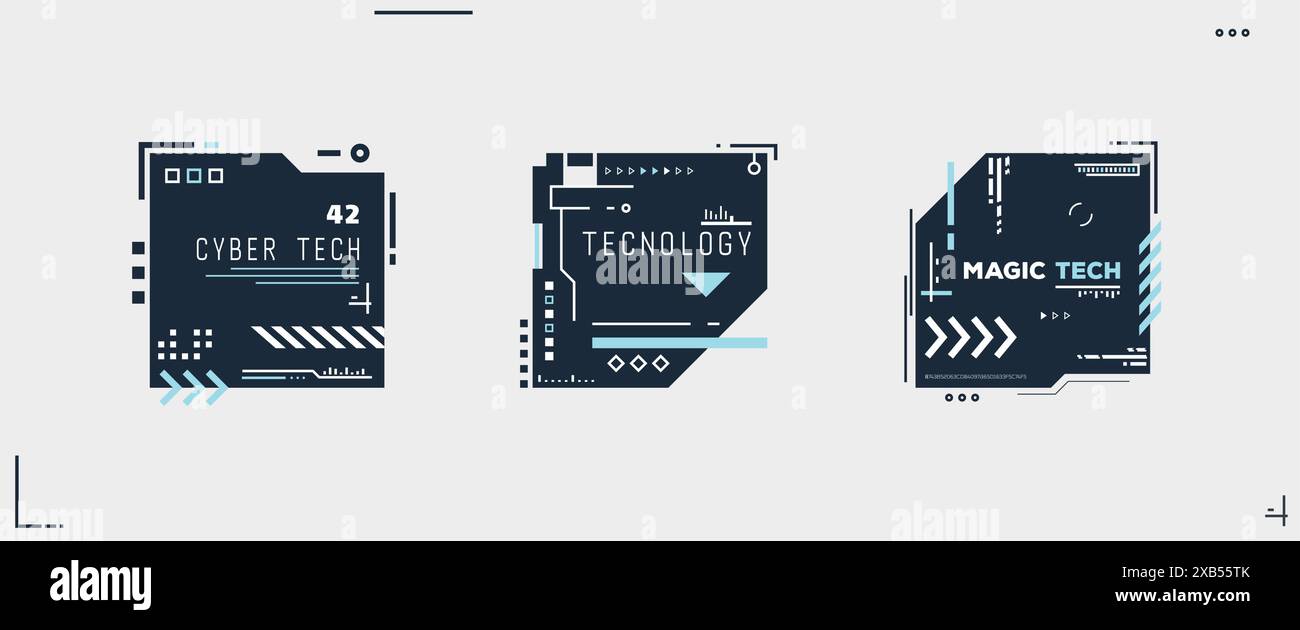 Abstract futuristic frames set Stock Vector Image & Art - Alamy