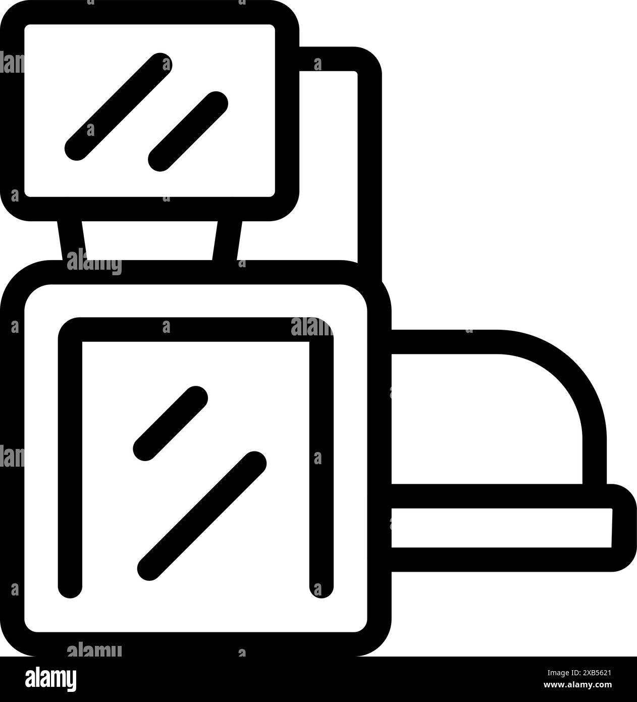 Simple line drawing of an airport security body scanner used to detect ...