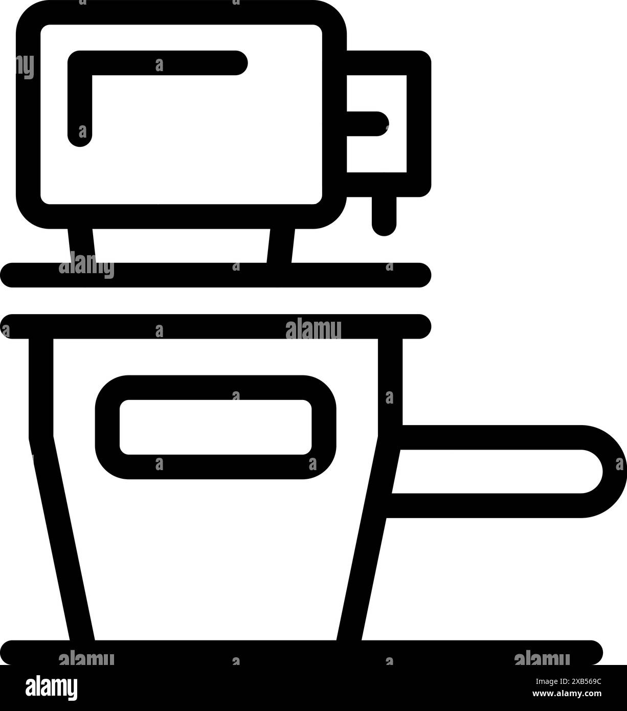 Line icon of a milling machine, a powerful tool used in manufacturing ...