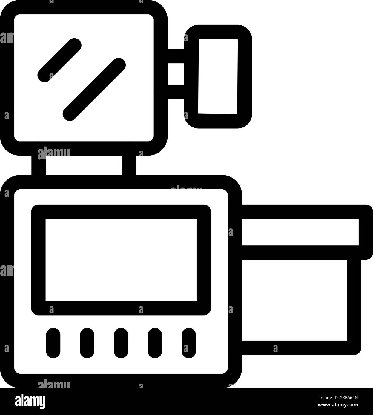 Line icon of a cnc machine operating, a great design for any industrial ...