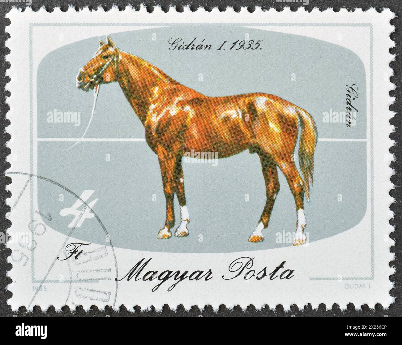 Cancelled postage stamp printed by Hungary, that shows Gidrán 1, 1935 ...