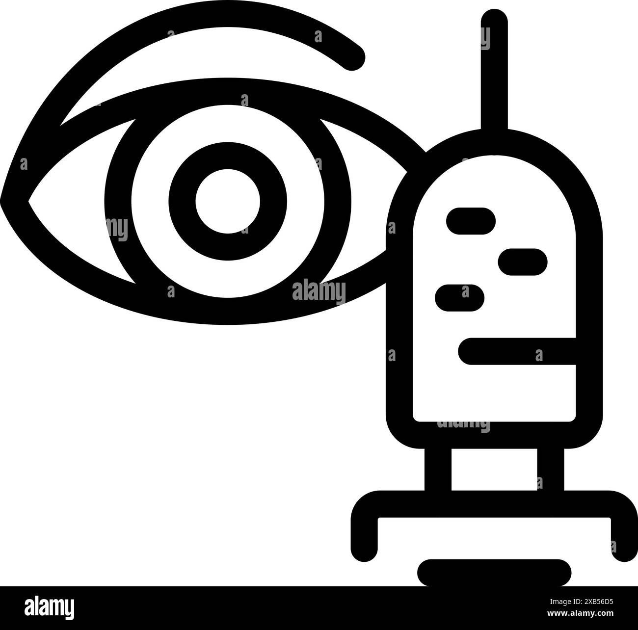 Simple icon of an eye scanner verifying identity using biometric ...