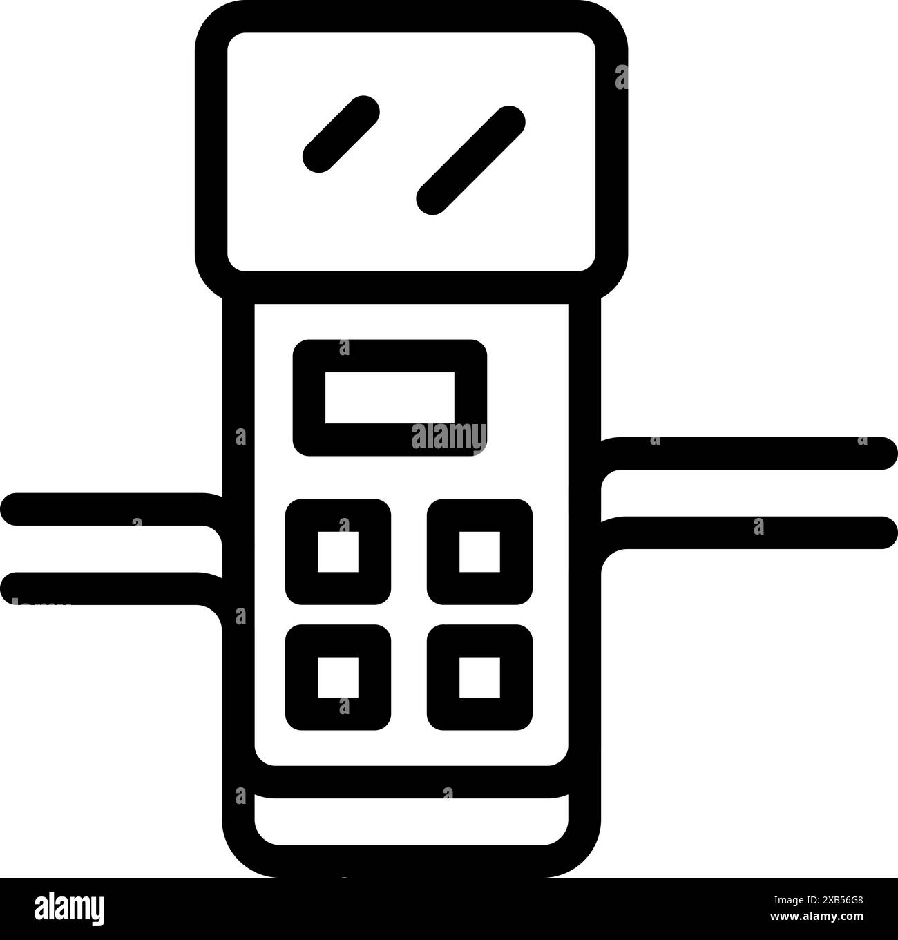 Simple black and white icon of an electric meter measuring energy ...