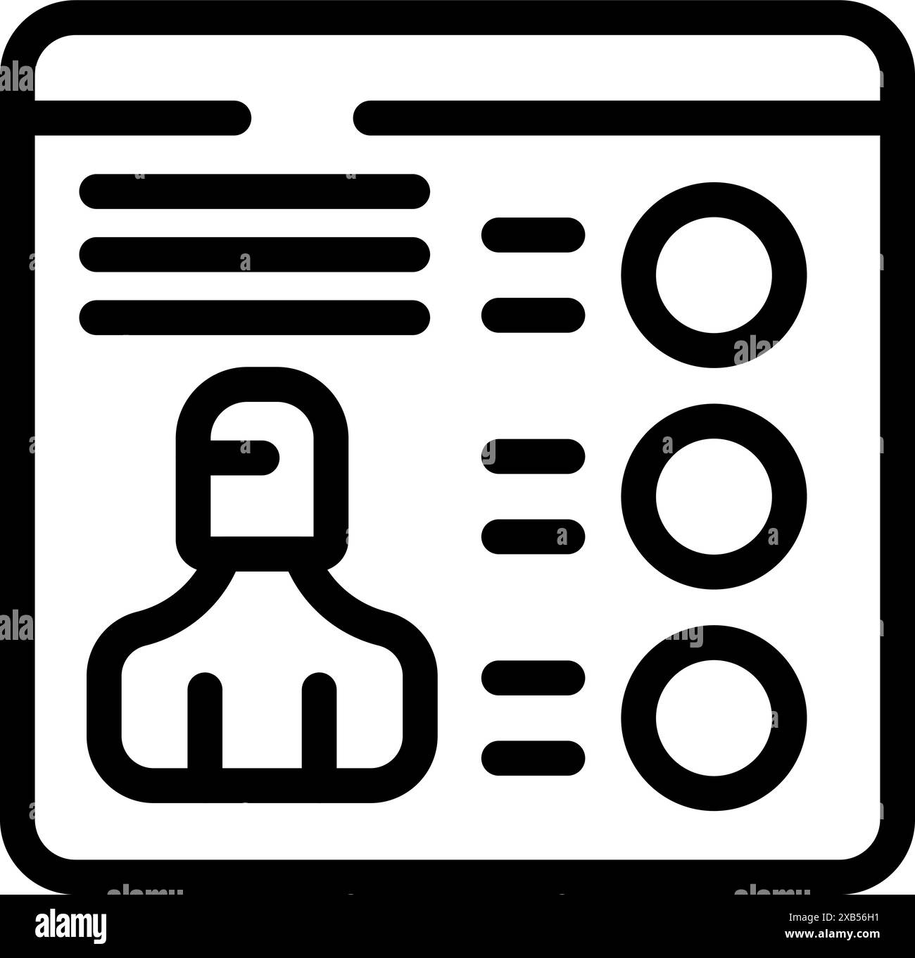 Simple icon of online survey showing a businessman filling out customer satisfaction form with ...