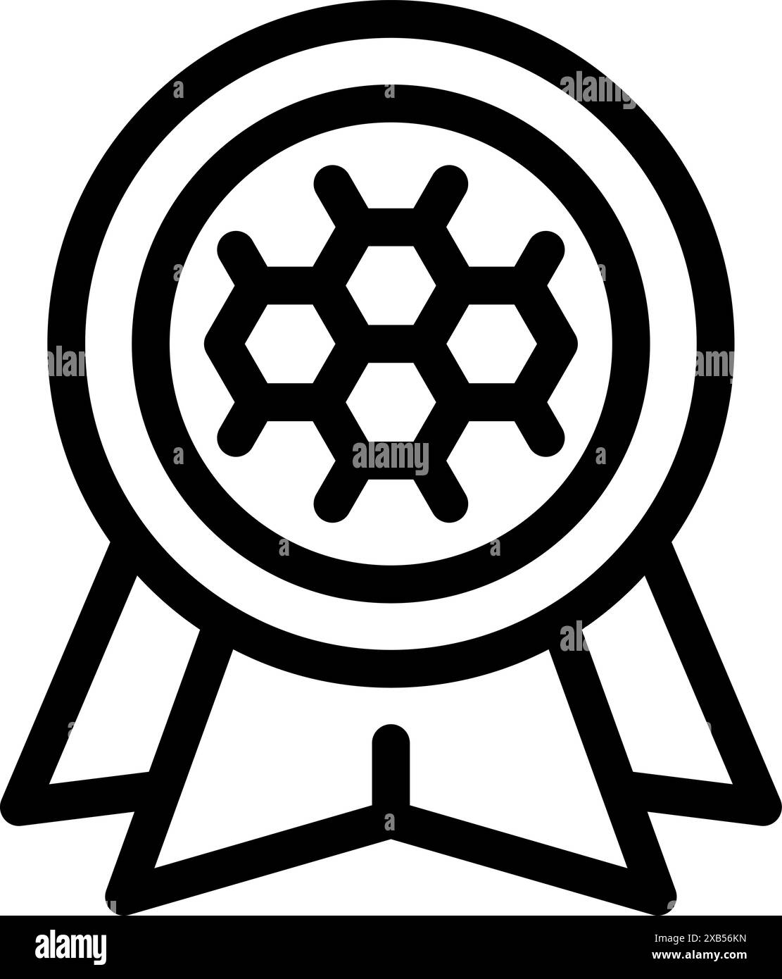 Round award ribbon featuring a honeycomb pattern symbolizing ...