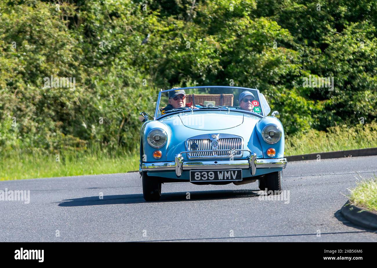 Stony Stratford,UK - June 2nd 2024: 1959 bright blue MG A classic ...