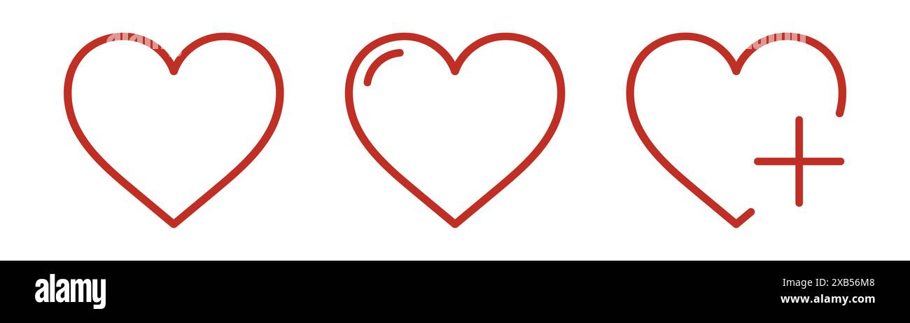 set of heart icons on white background Stock Vector Image & Art - Alamy