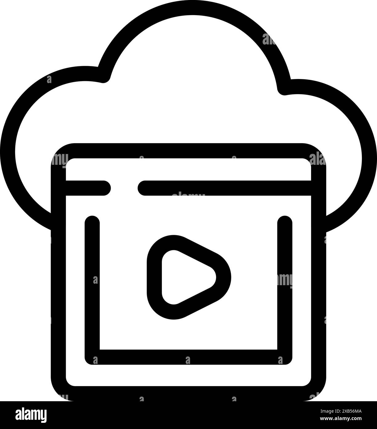 Simple outline icon representing a cloud computing platform hosting a ...