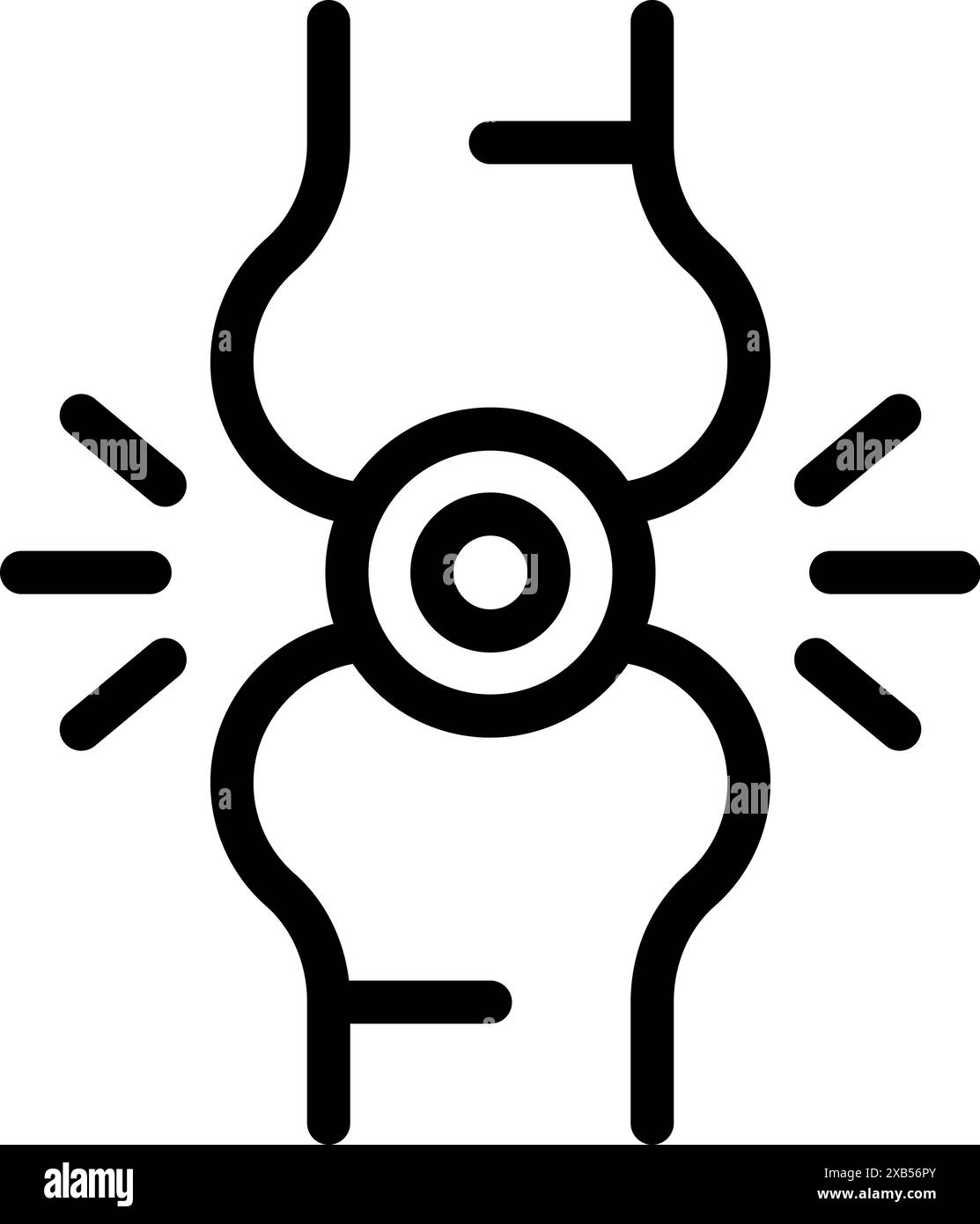 Simple icon of bones forming a joint with inflammation causing pain ...