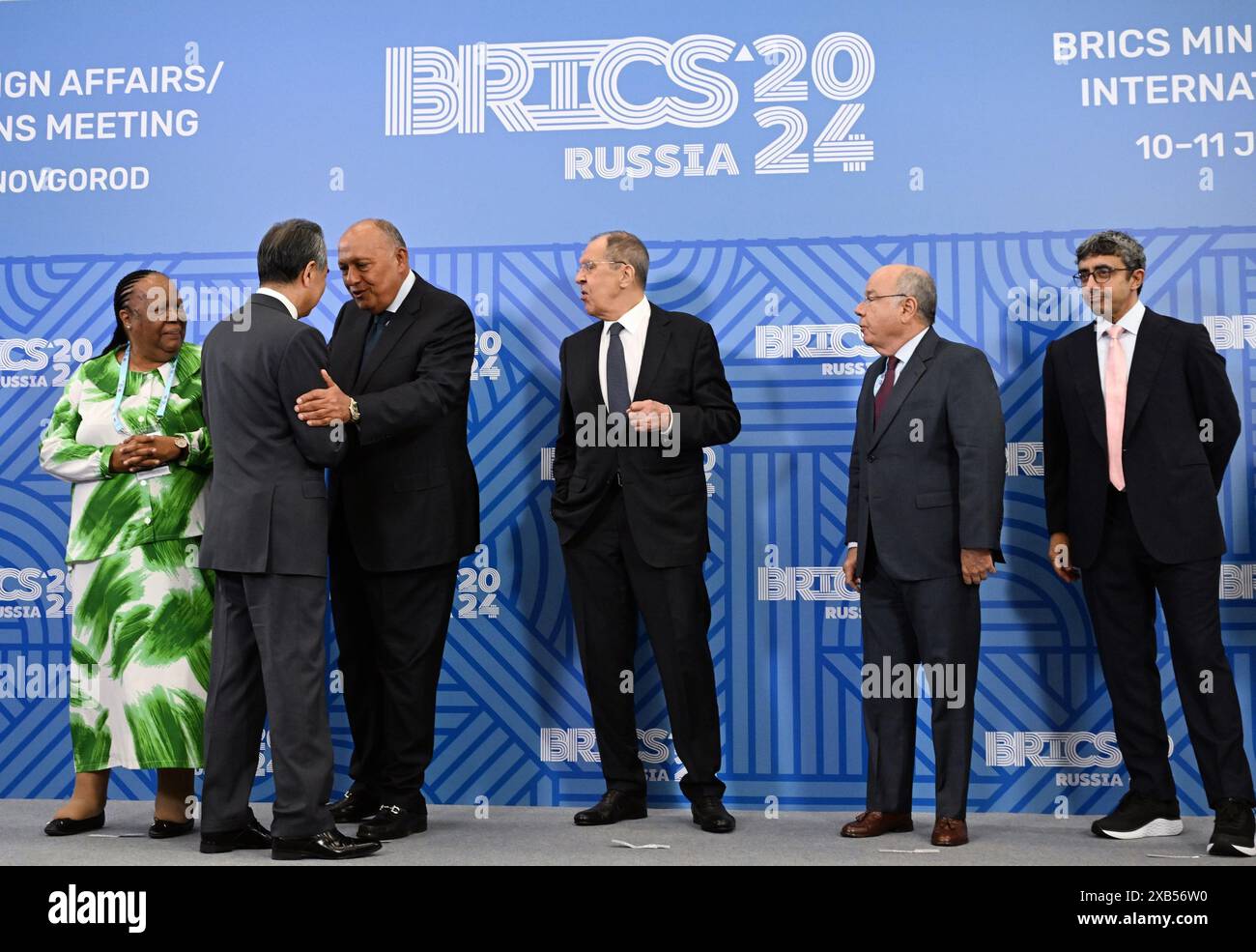 Meeting of foreign ministers of the BRICS countries. From left to right ...