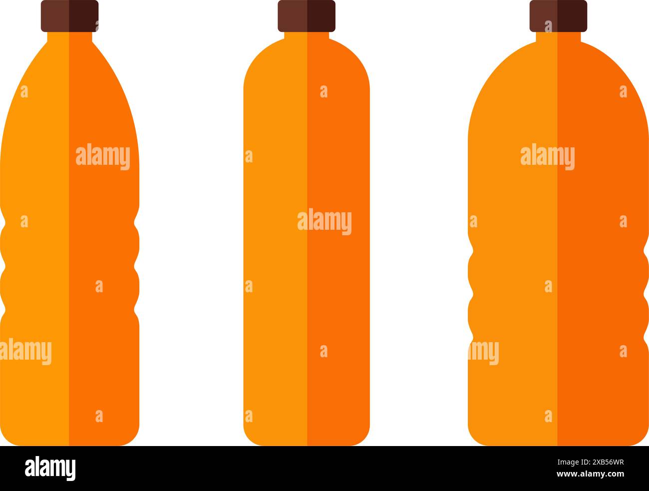 Set color bottles water. orange plastic bottles Stock Vector Image ...