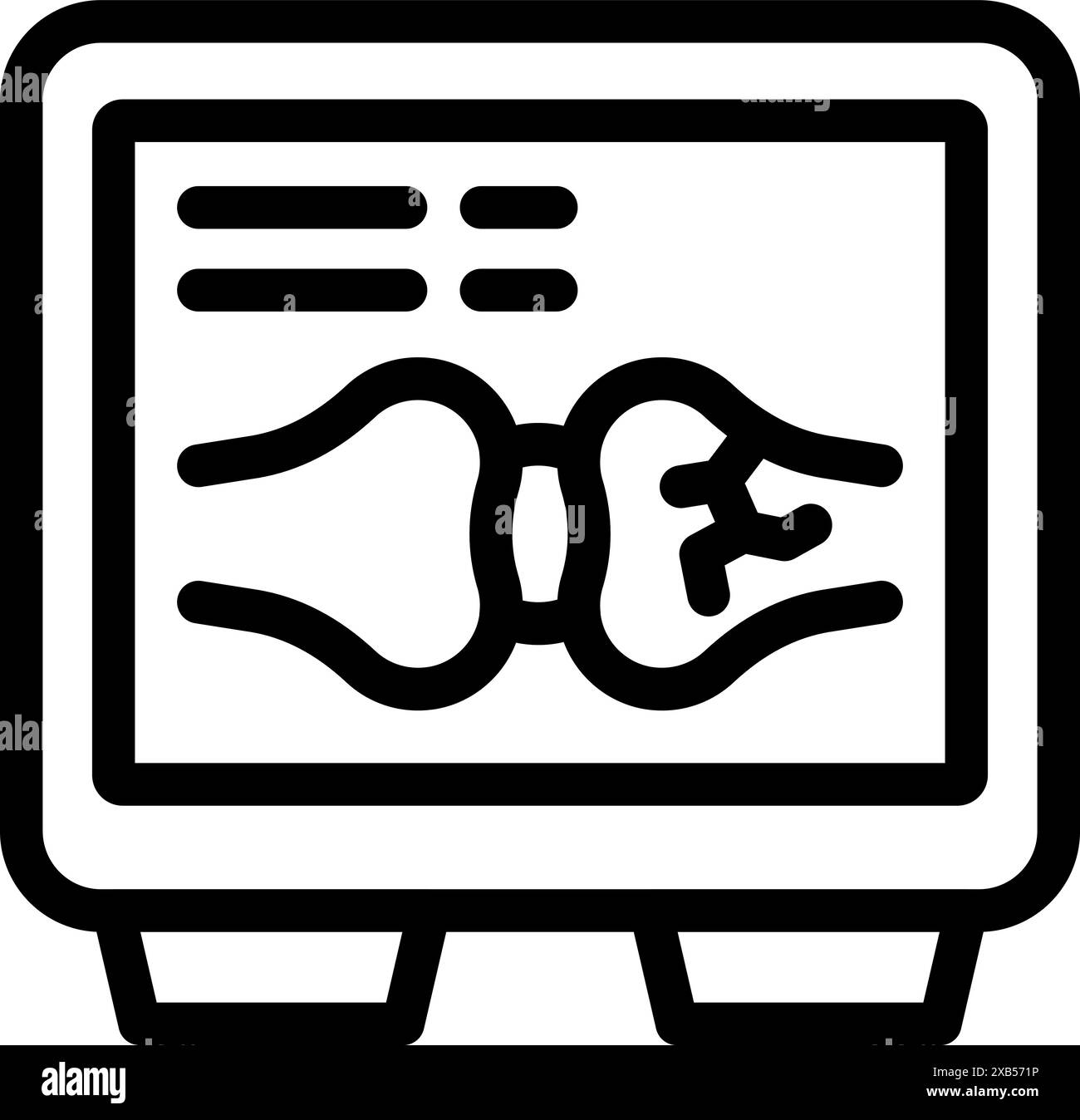Icon of a medical monitor displaying the results of a bone x ray scan ...