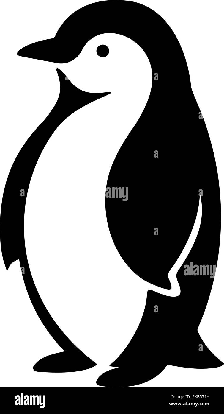 Cute Penguin silhouette. Vector illustration Stock Vector Image & Art ...