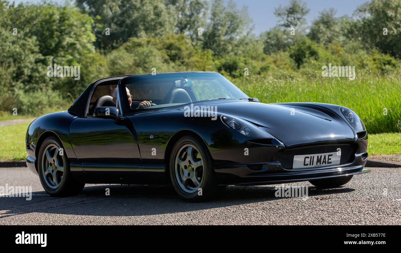 Stony Stratford,UK - June 2nd 2024: 1996 black TVR Chimaera car driving ...
