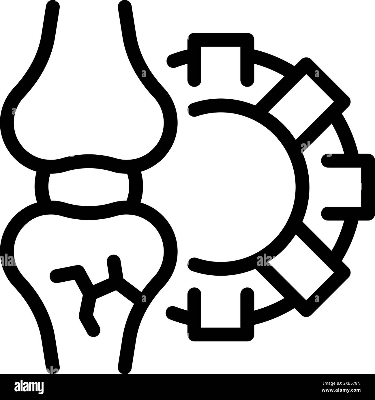 Medical icon depicting orthopedic surgery fixing a broken leg bone with ...