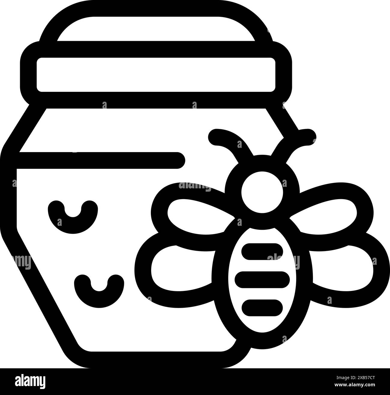 Bee near honey jar Black and White Stock Photos & Images - Alamy