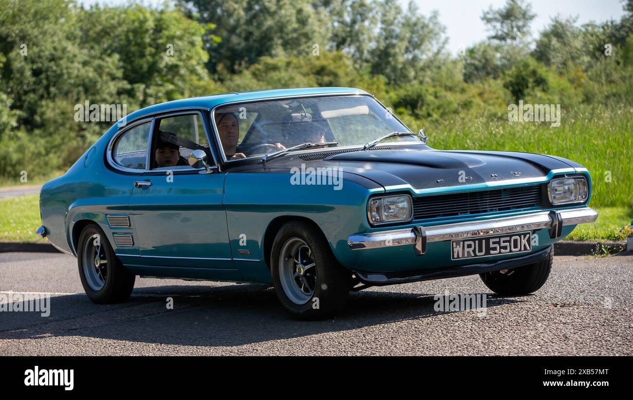 Stony Stratford,UK - June 2nd 2024: 1971 blue Ford Capri classic car ...
