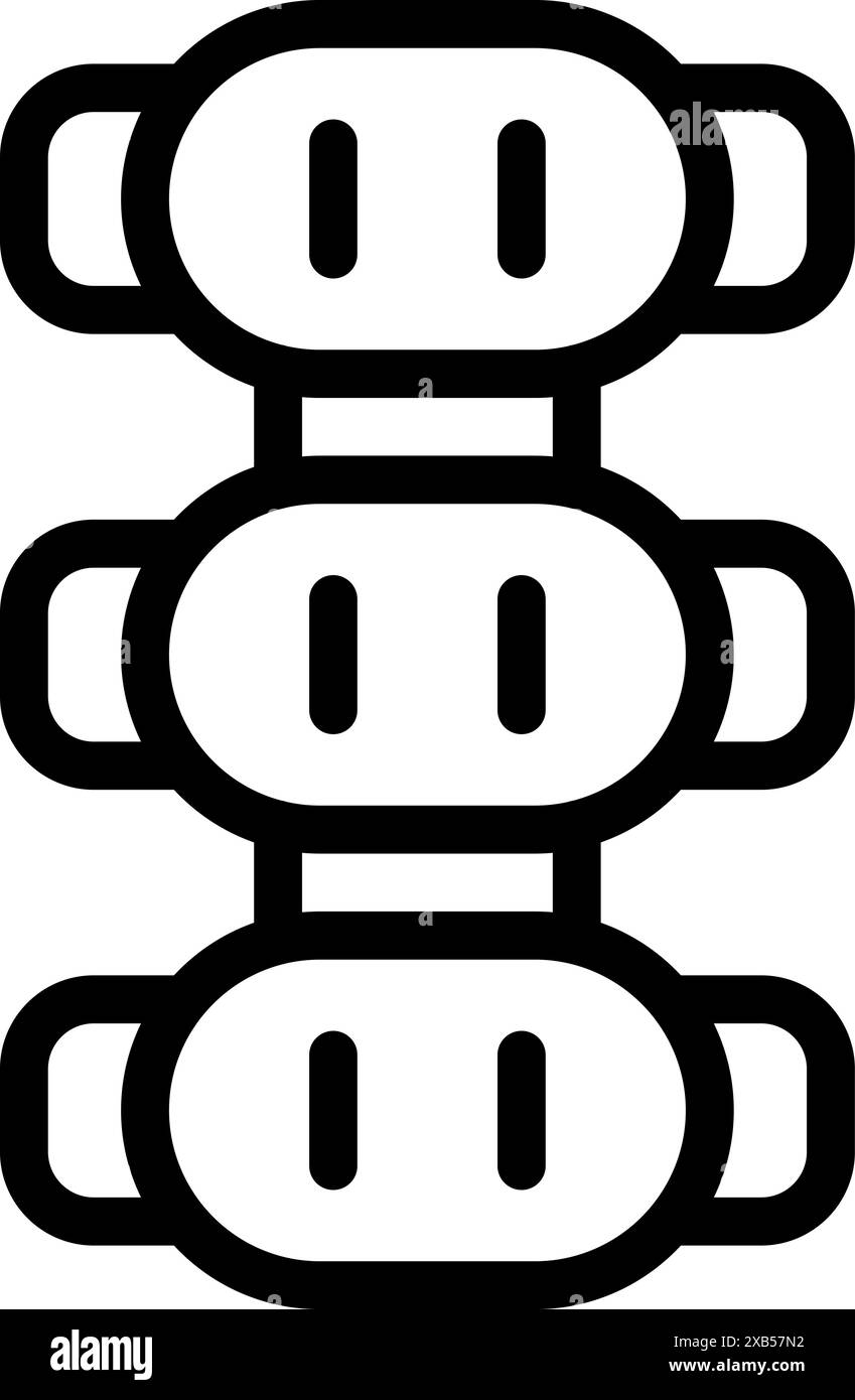 Minimalist drawing representing an electrical socket strip, connecting ...