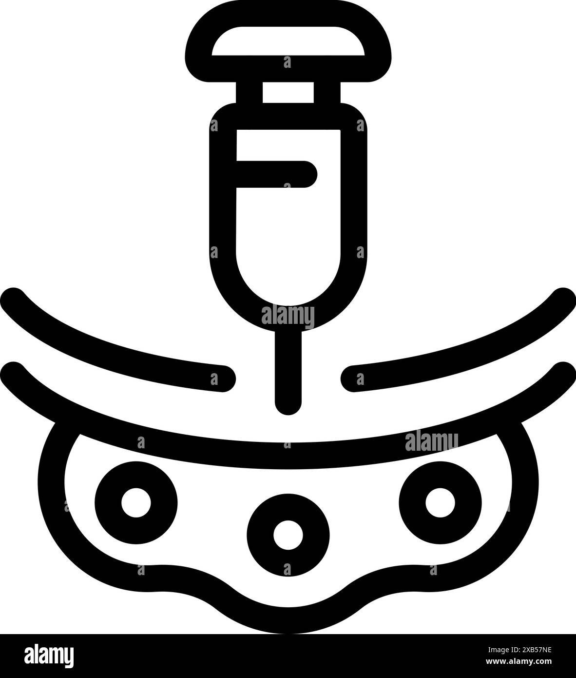 Icon of a syringe injecting a substance into cells, representing ...