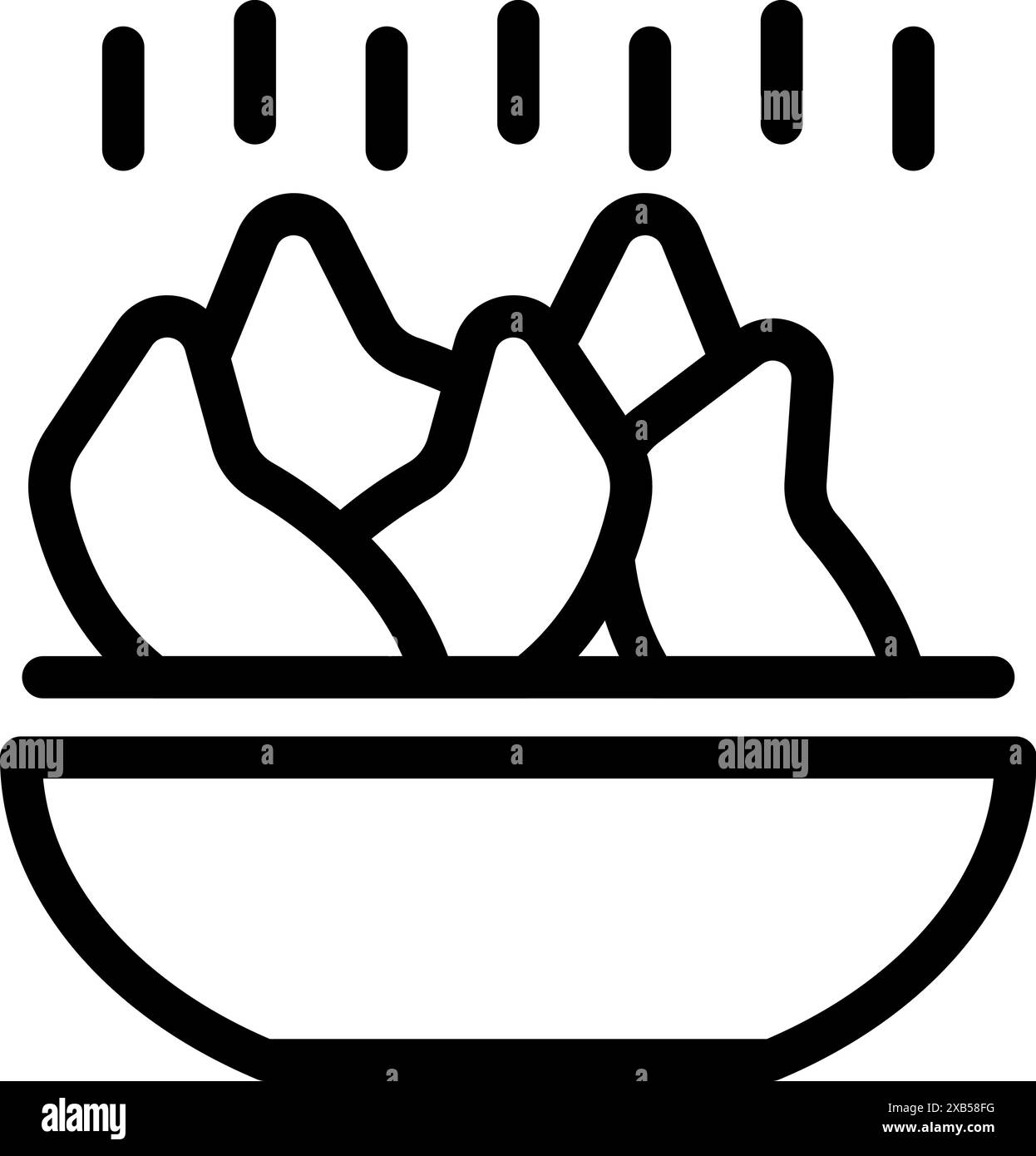 Steaming bowl of food being served hot and ready to eat Stock Vector ...