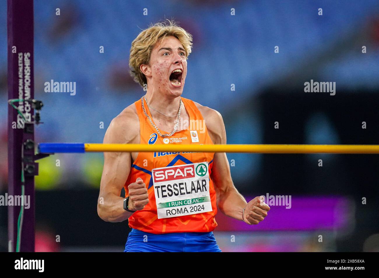 ROME, ITALY - JUNE 10: Jeff Tesselaar of Netherlands cheering and ...