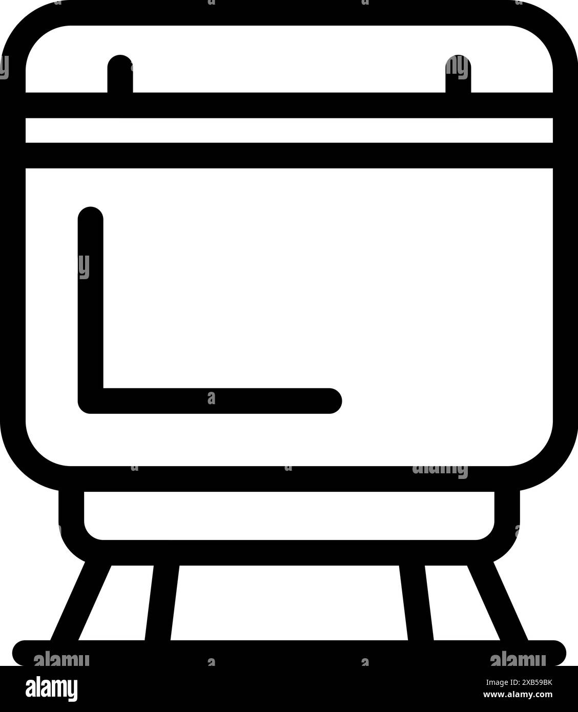 Simple black line drawing of a train car used for public transportation ...