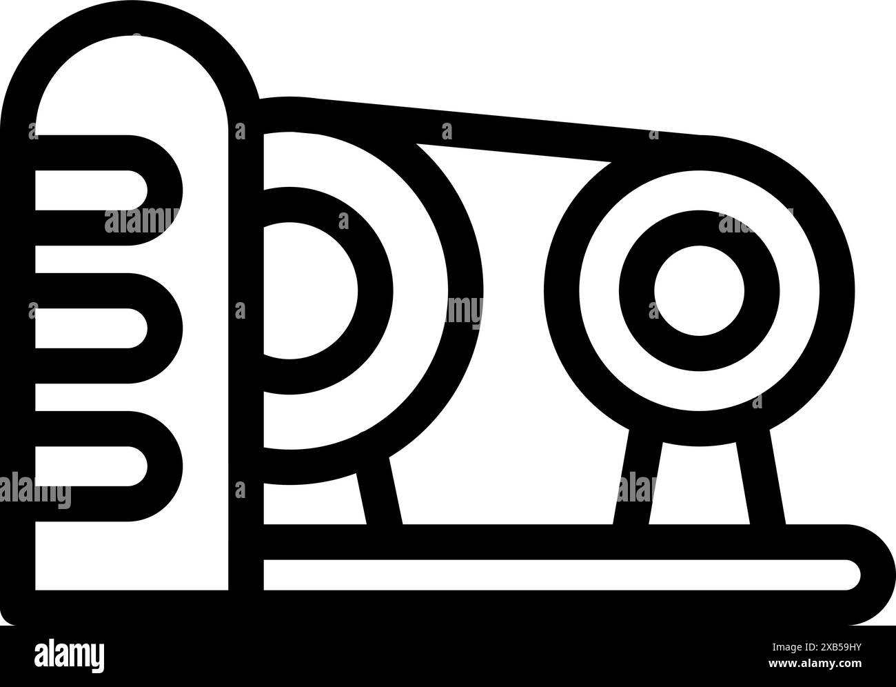 Simple icon of an electric engine using electricity with coils ...