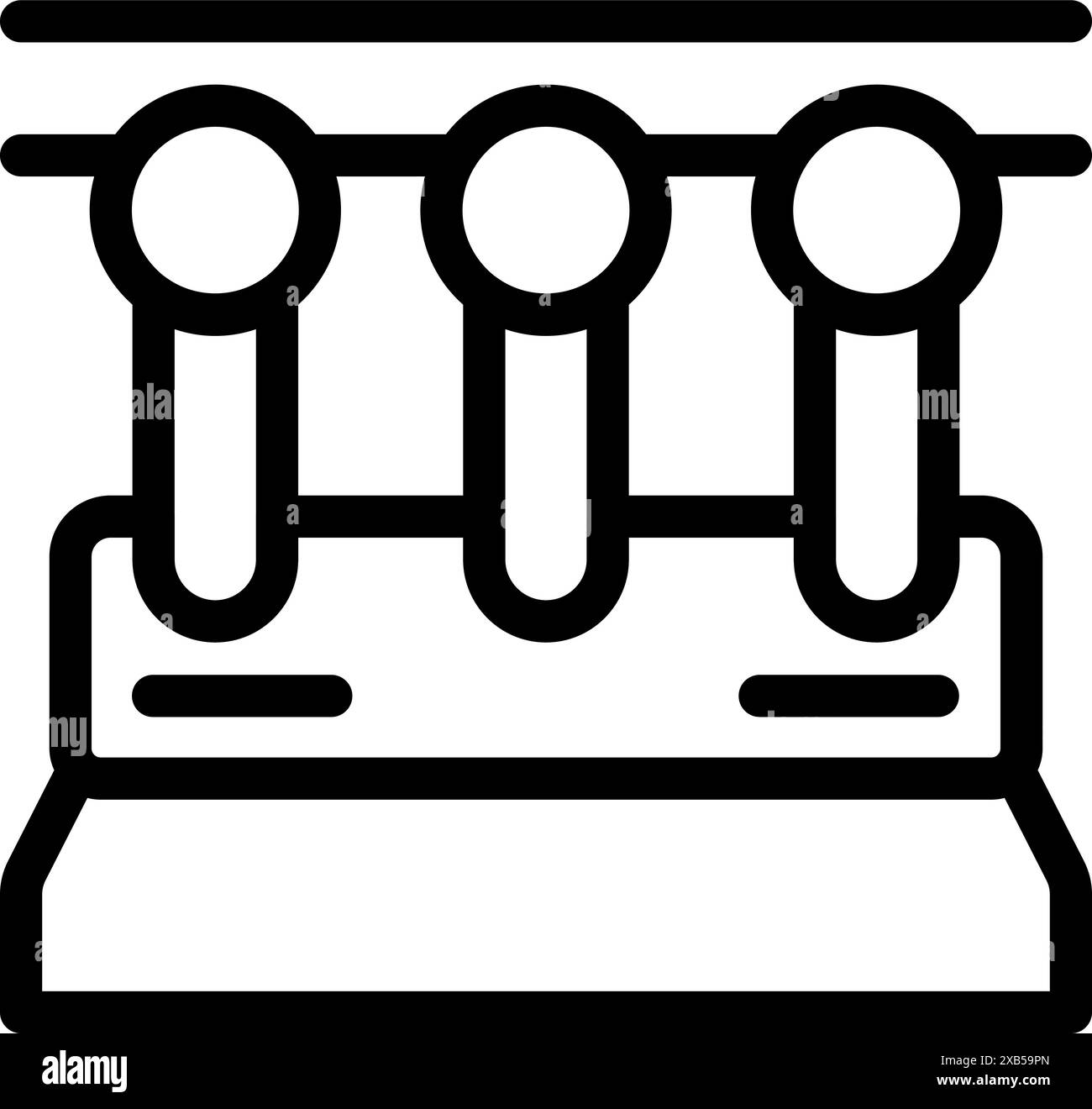 Line icon of a car gearbox, showing the different modes for driving and ...
