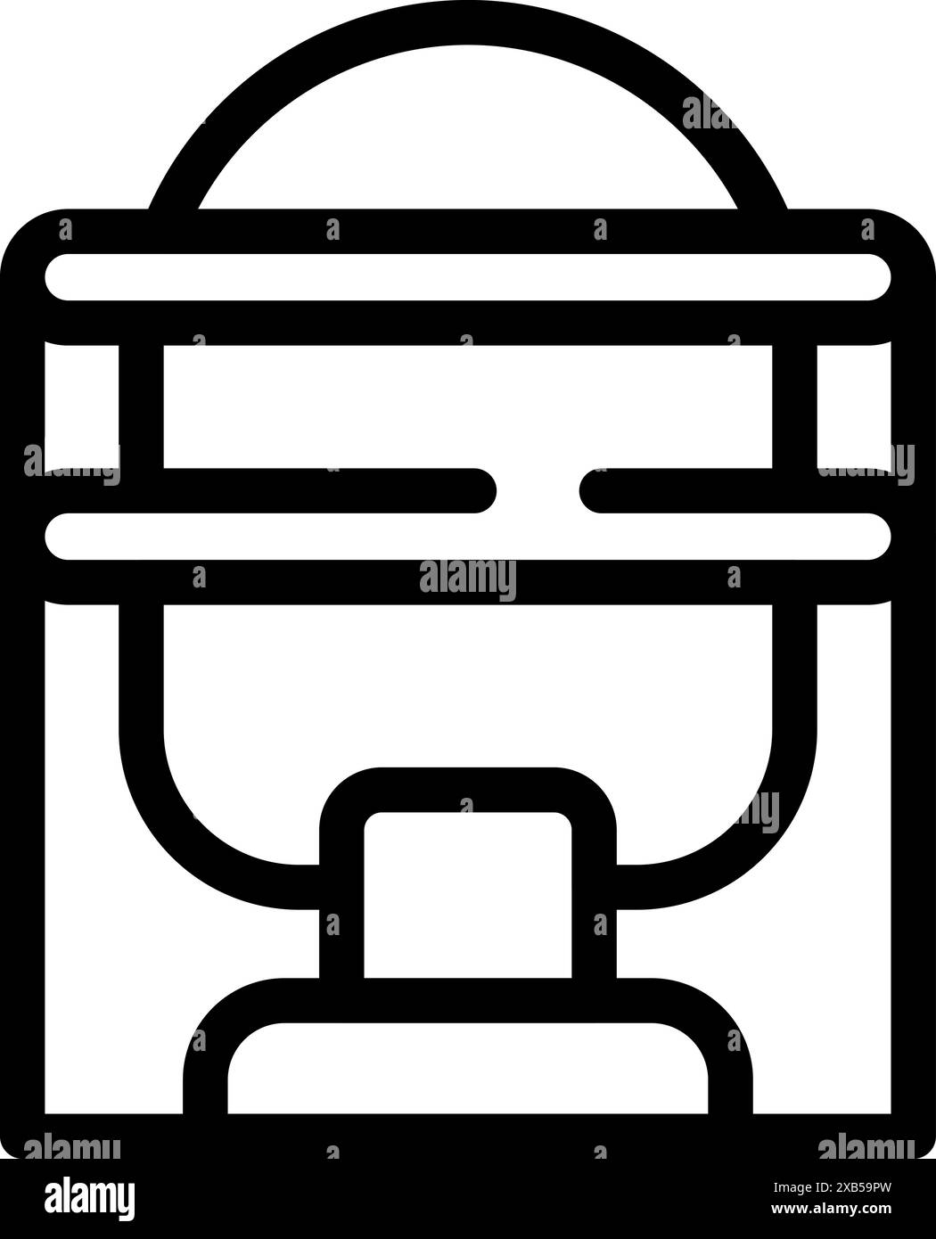 Simple yet effective line icon depicting a welder at work, emphasizing ...