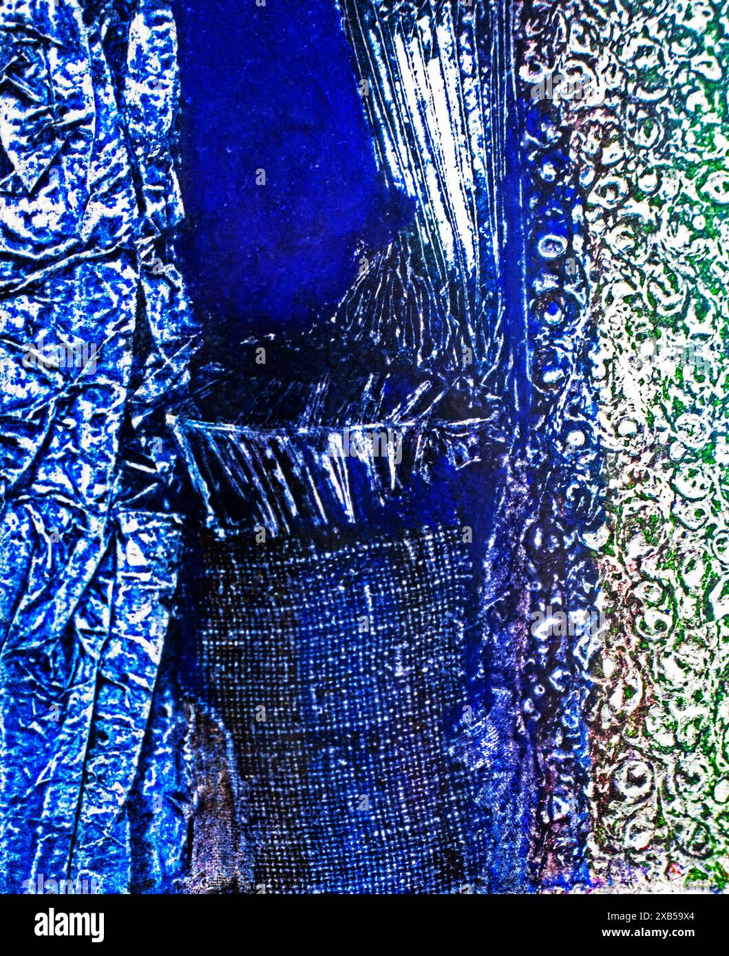 abstract background with different textures in blue tone Stock Photo ...