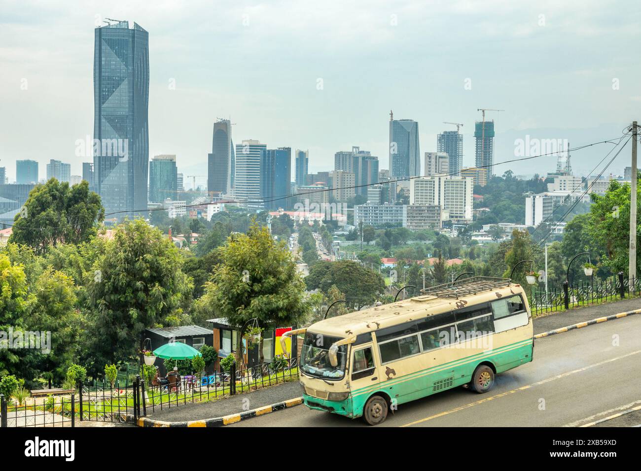 Сentral business district with modern downtown skyscrapers and ...