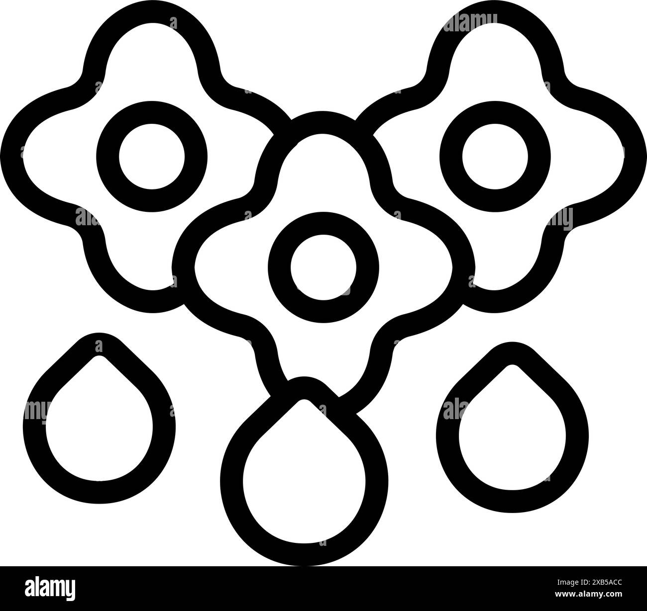 Three interlocking gears are rotating and dripping oil in a continuous ...