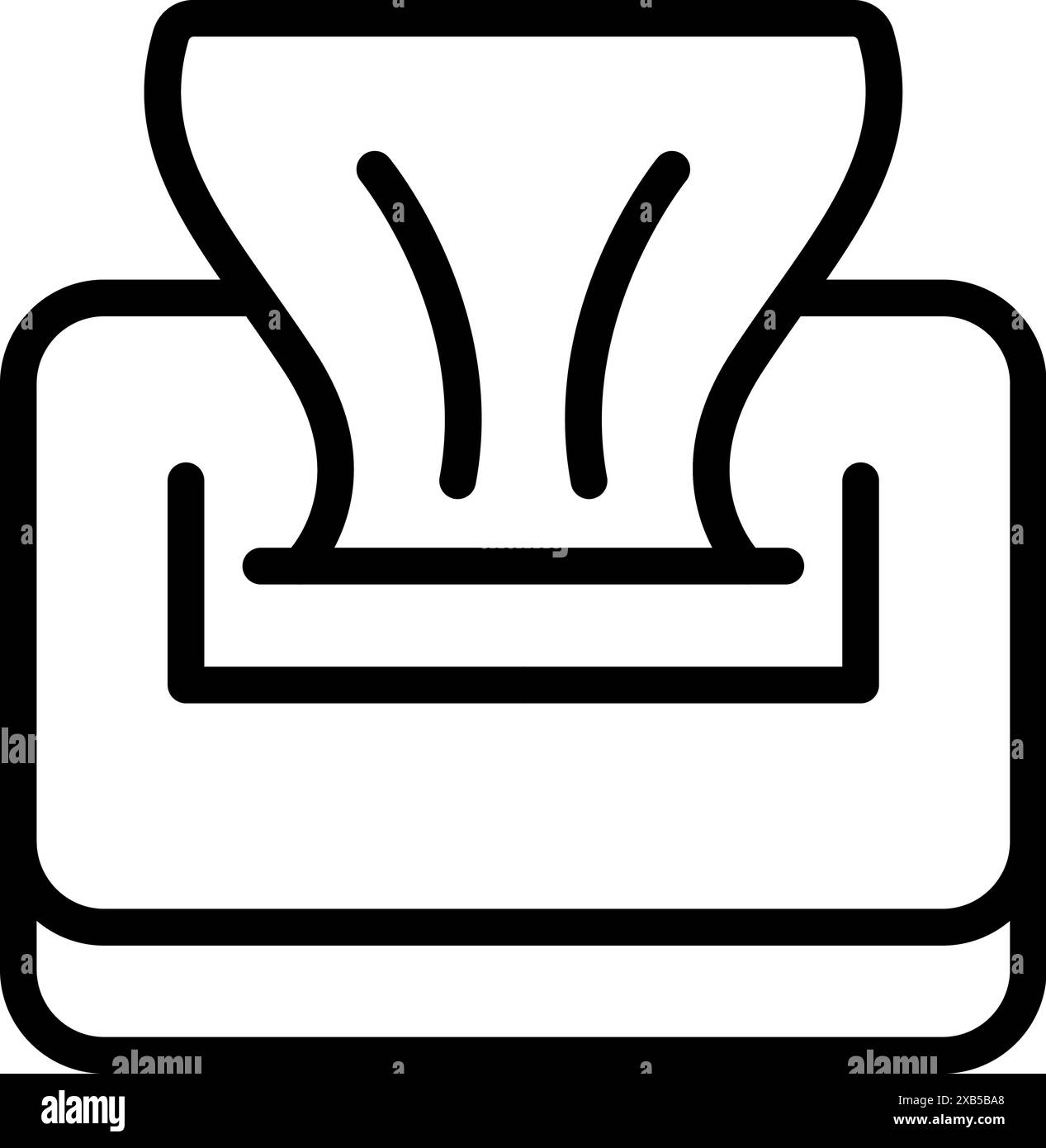 Simple tissue box icon with a bold outline, representing hygiene and ...