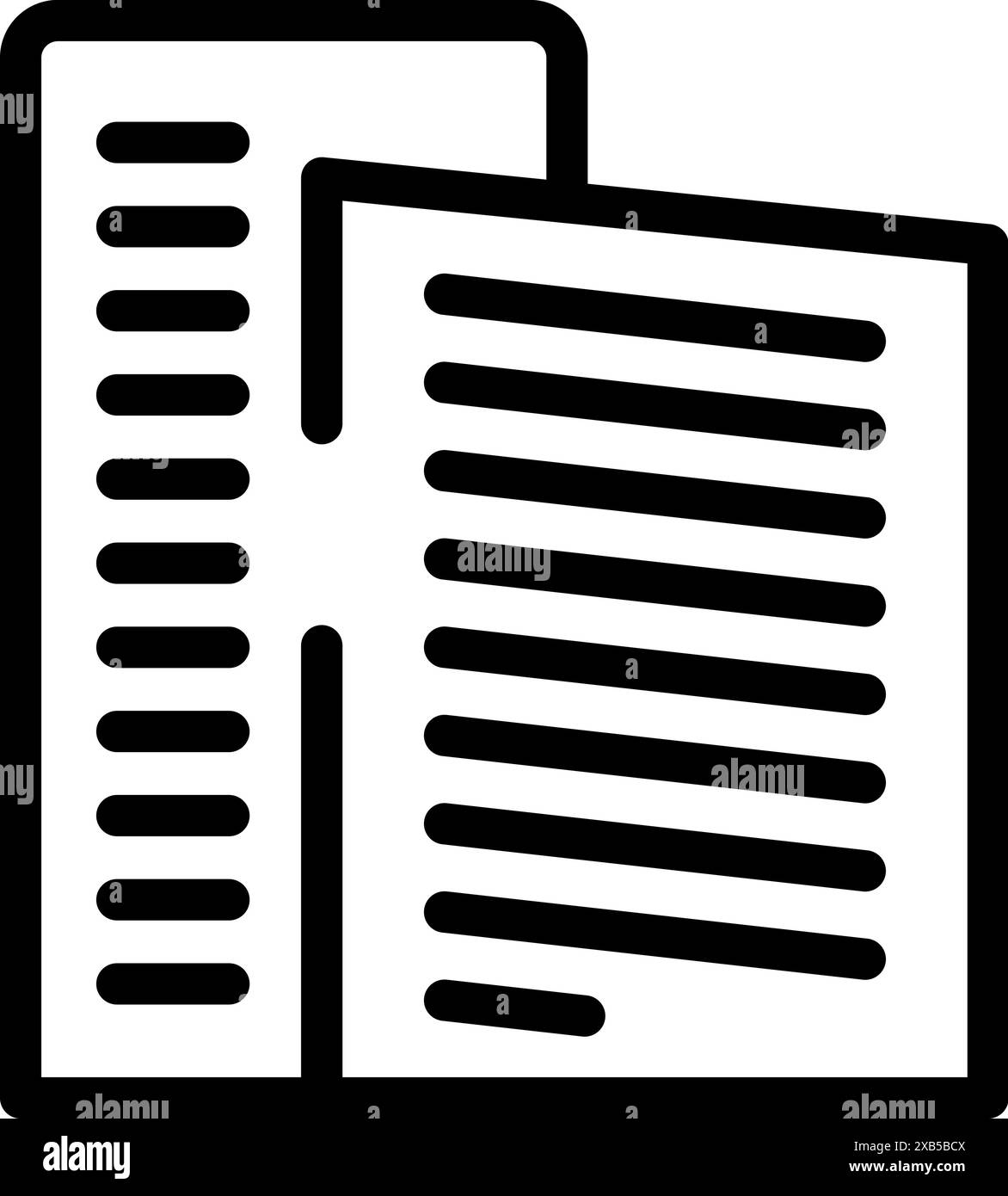 This minimalist icon represents two office buildings standing next to ...