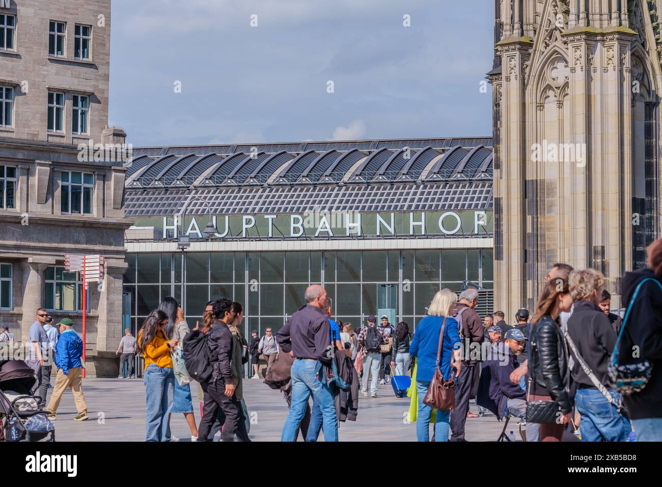 Cologne, Germany - May 22, 2024 : View of the crowded Hauptbahnhof, the ...