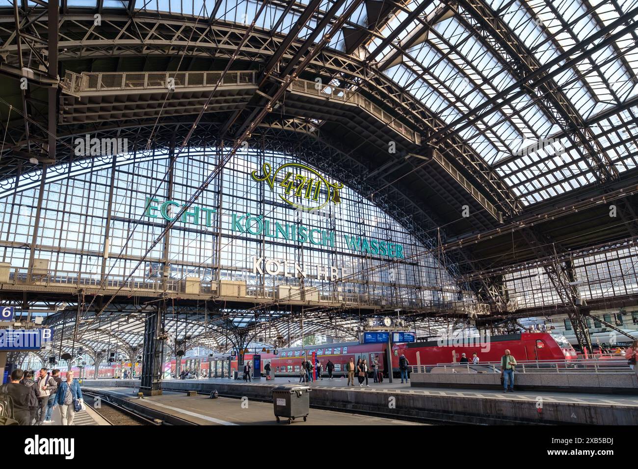 Cologne, Germany - May 22, 2024 : View of ta regional train at the busy ...