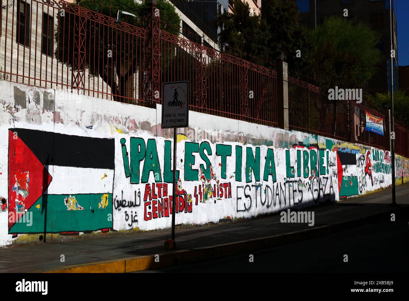 Free Palestine! Stop the Zionist Genicide mural protesting against the ...