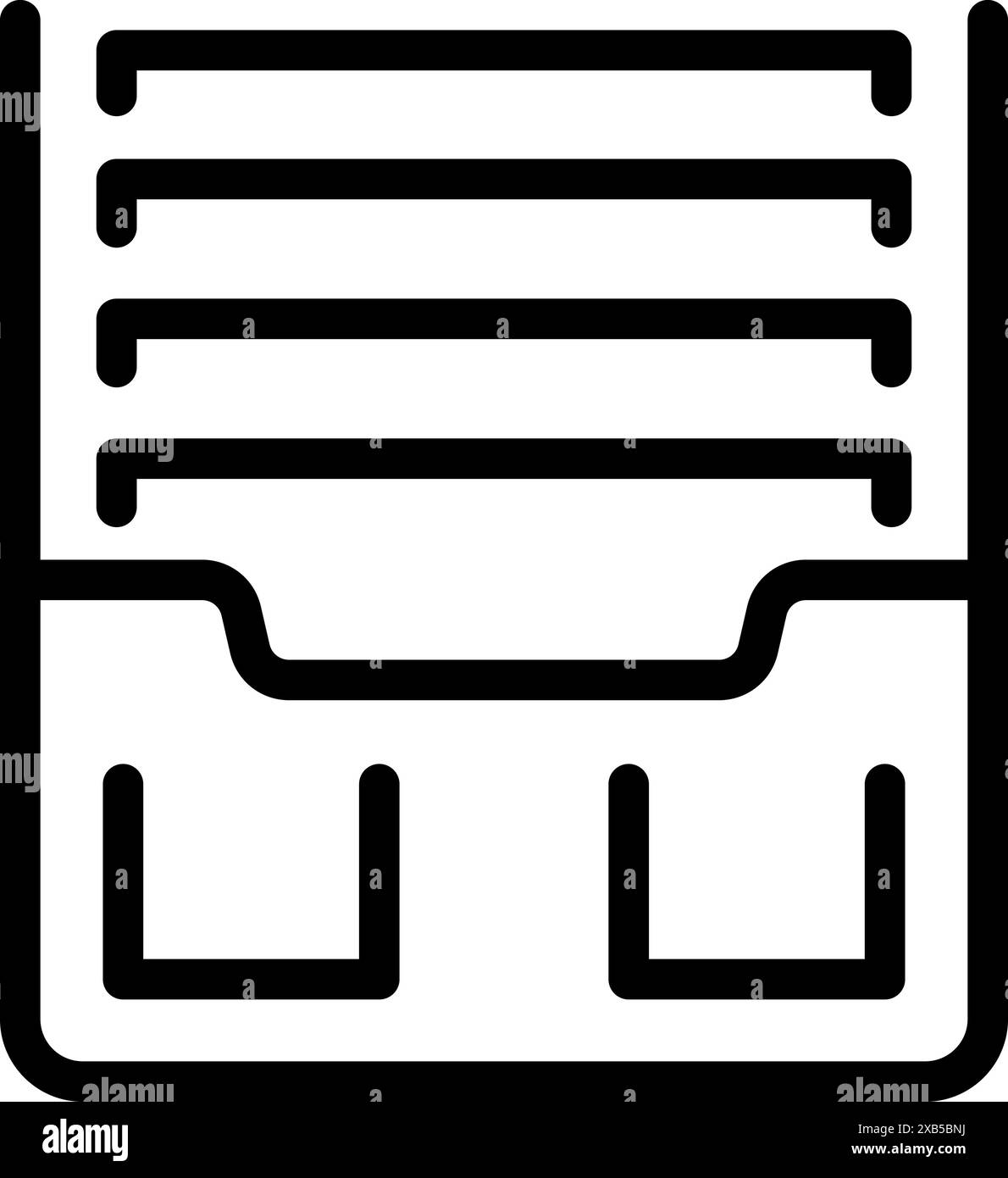 Black outline icon of an archive box with files, symbolizing organization and document storage ...