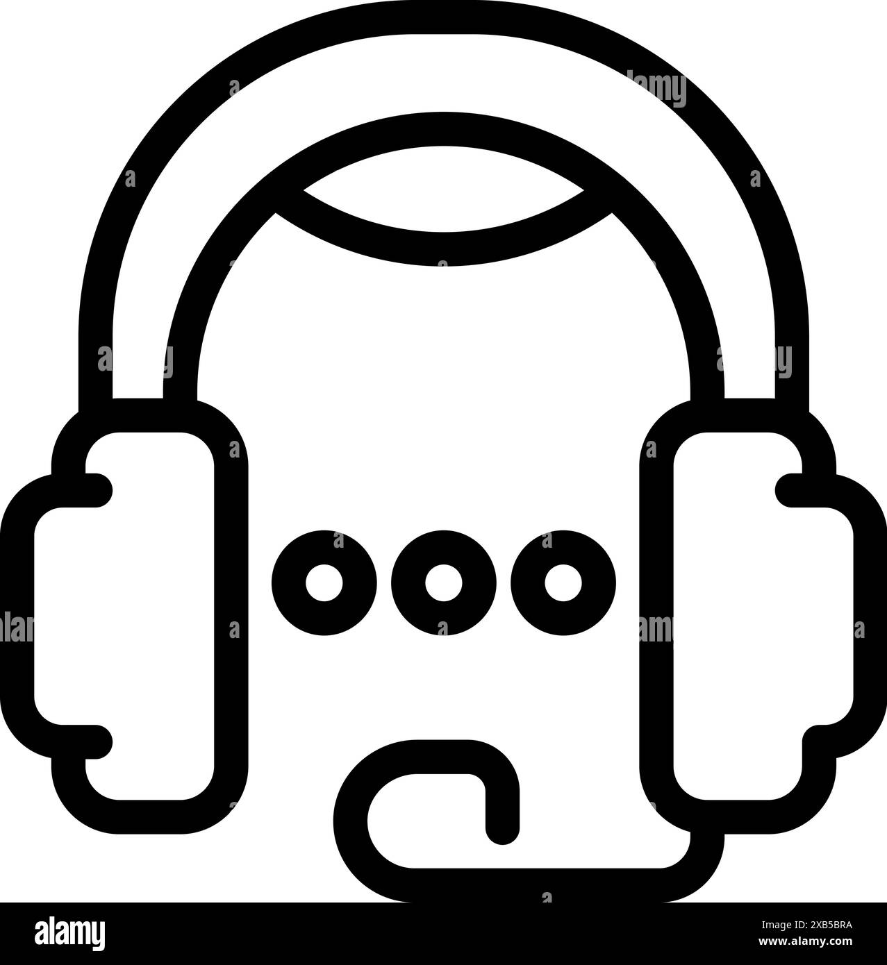 Simple headset icon is featured with three dots representing active ...
