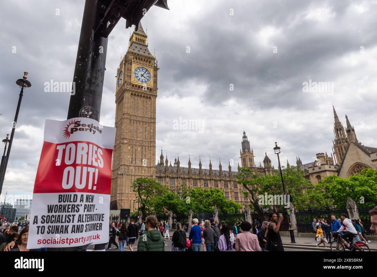 Tories out poster in Westminster outside the Houses of Parliament ...