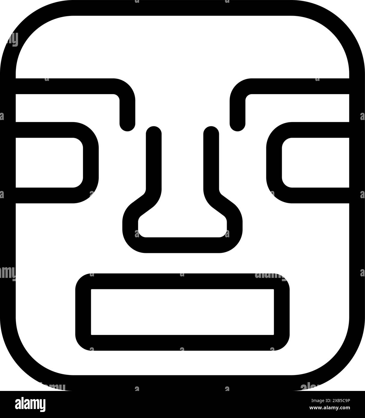 Simple line drawing of a tribal mask representing native american ...